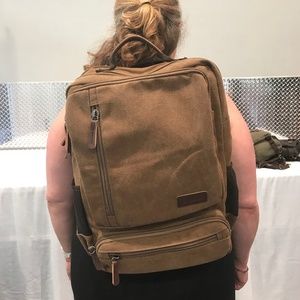 GK Eurosport | Bags | Eurosport Brown Unisex Canvas Backpack | Poshmark